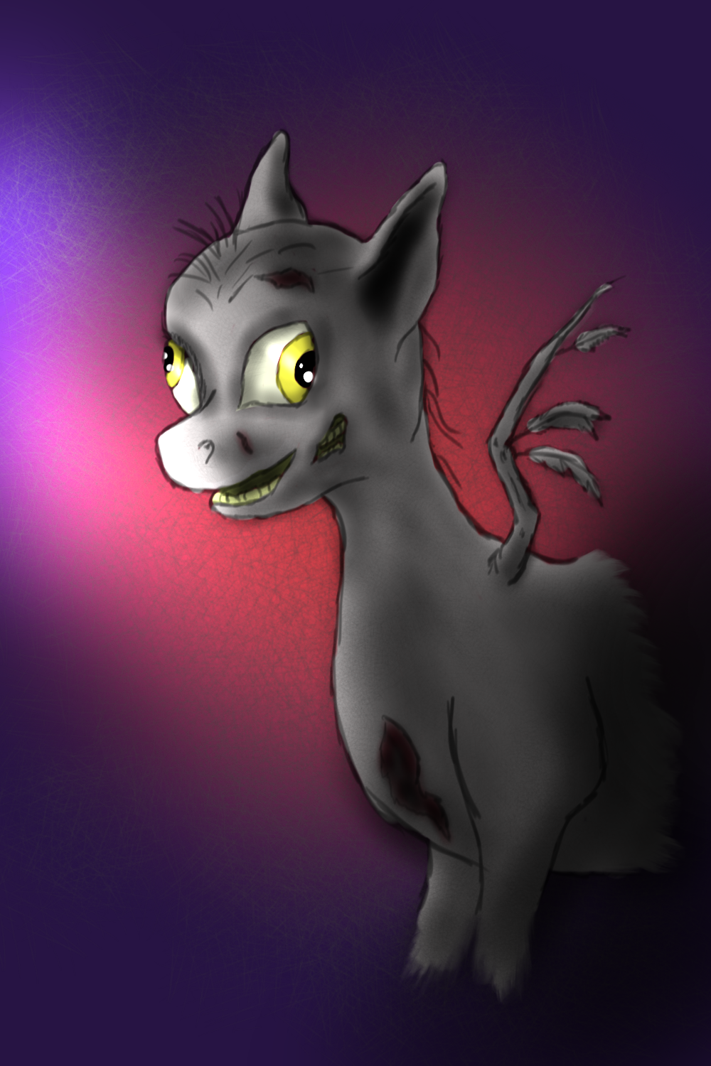 #756505 - grimdark, artist:daisyazuras, derpy hooves, ditzy doo, ghoul ...