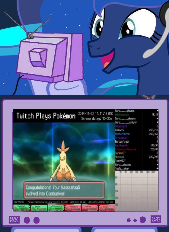 #769428 - safe, princess luna, combusken, gamer luna, exploitable meme ...