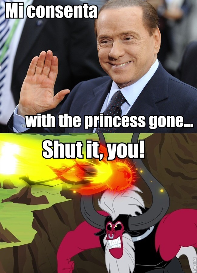 #782942 - safe, lord tirek, g4, everyone steals tirek's meme, italian, meme, silvio berlusconi ...