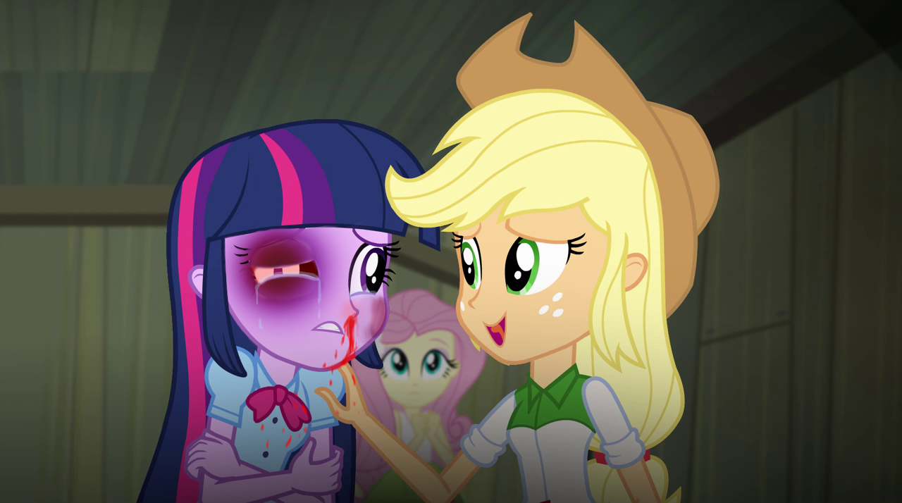 #776441 - grimdark, edit, edited screencap, screencap, applejack ...