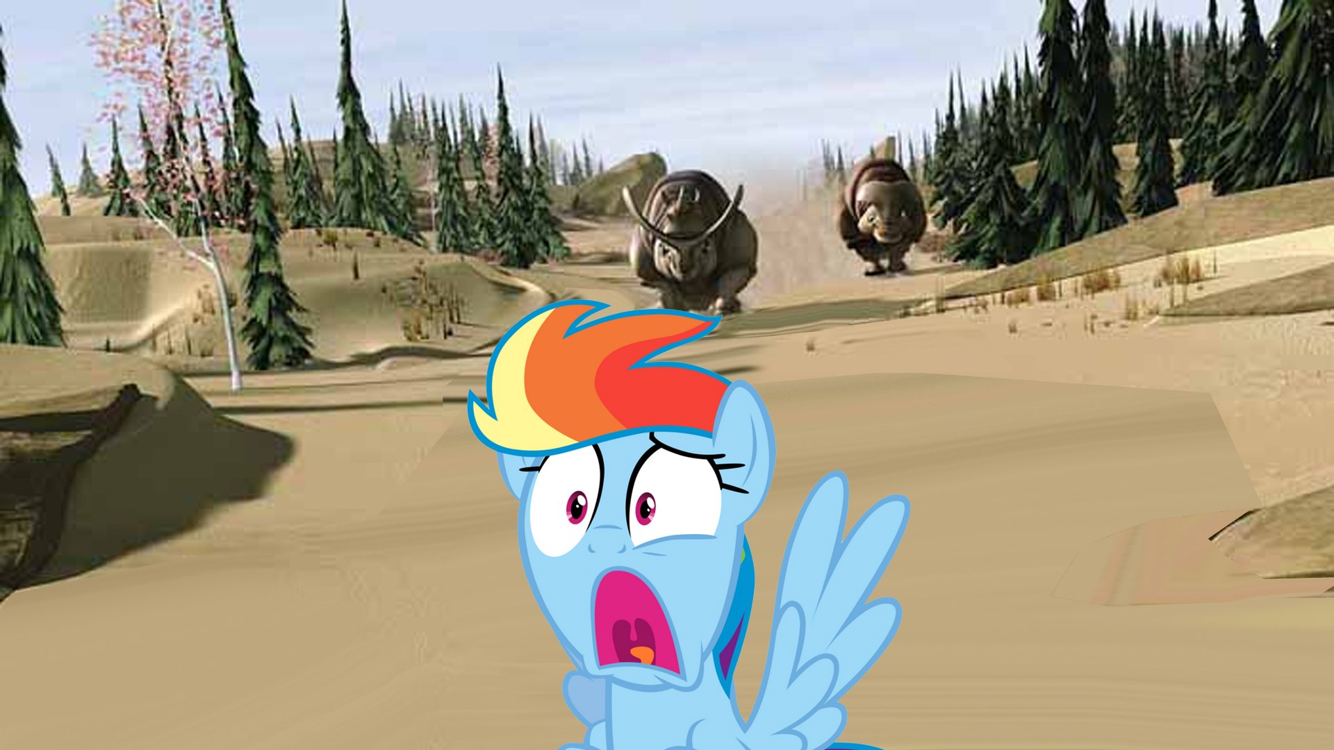 #552173 - safe, rainbow dash, pegasus, pony, rhinoceros, g4, carl (ice ...