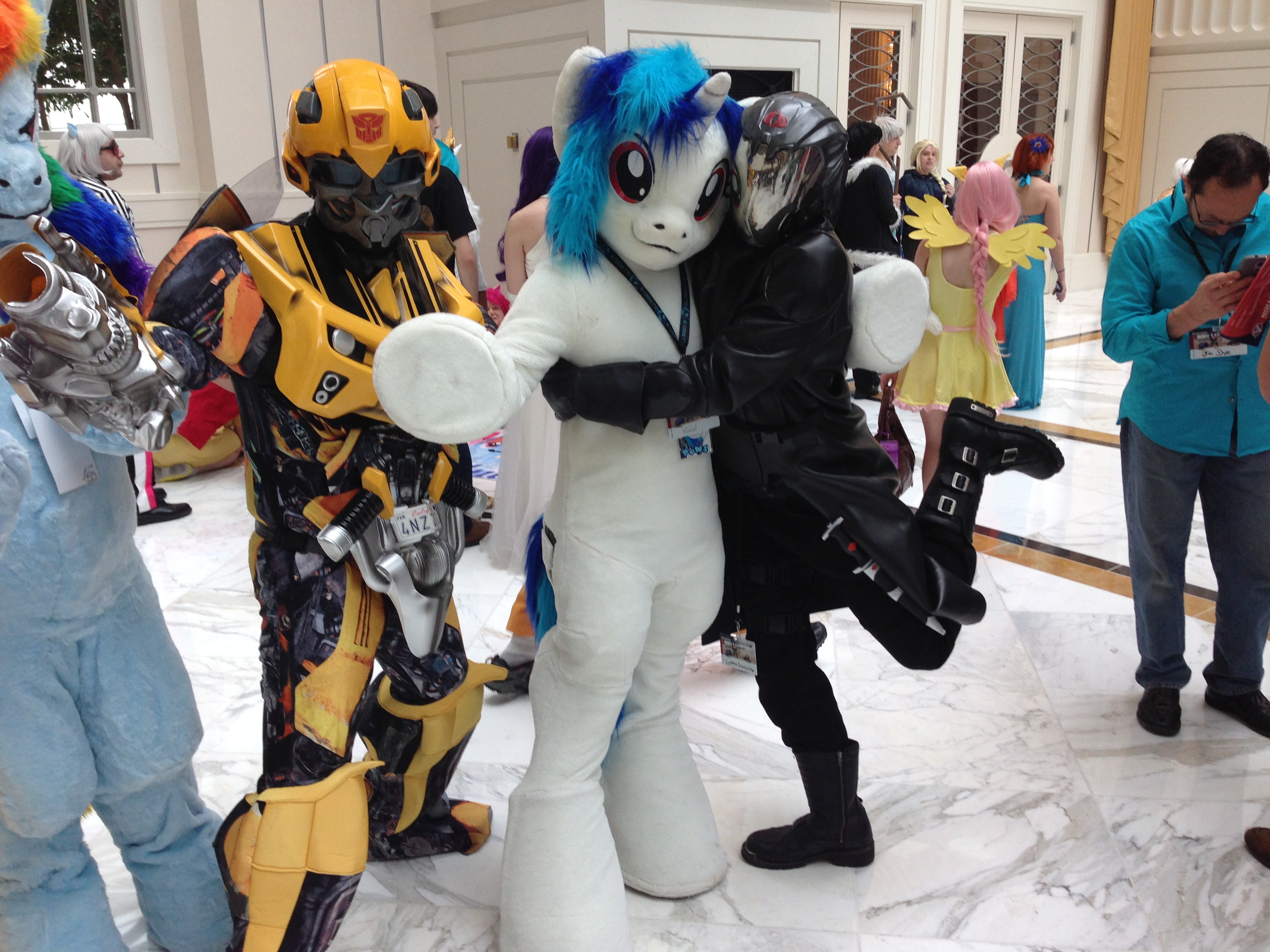 #554230 - safe, artist:atalonthedeer, dj pon-3, fluttershy, rainbow ...