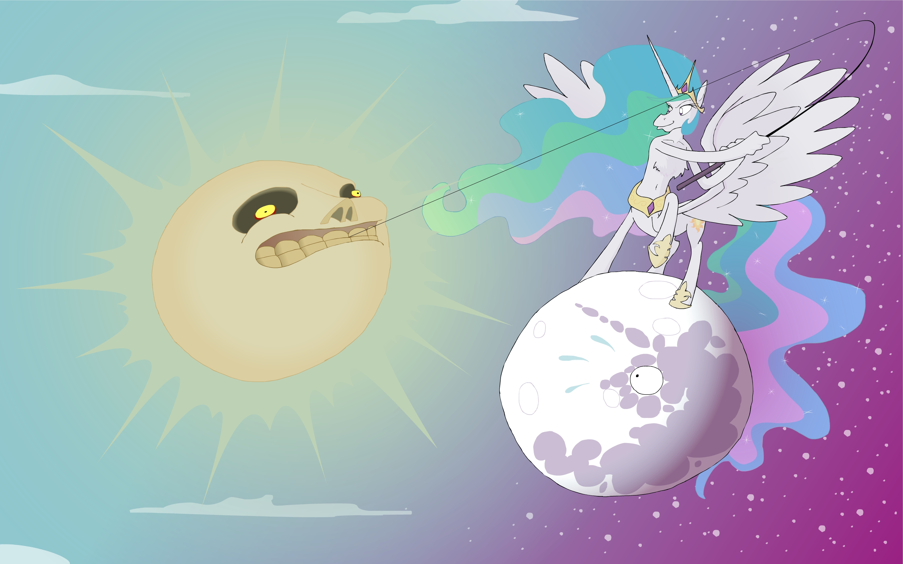 #555159 - safe, artist:wigmania, princess celestia, centaur, ponytaur ...