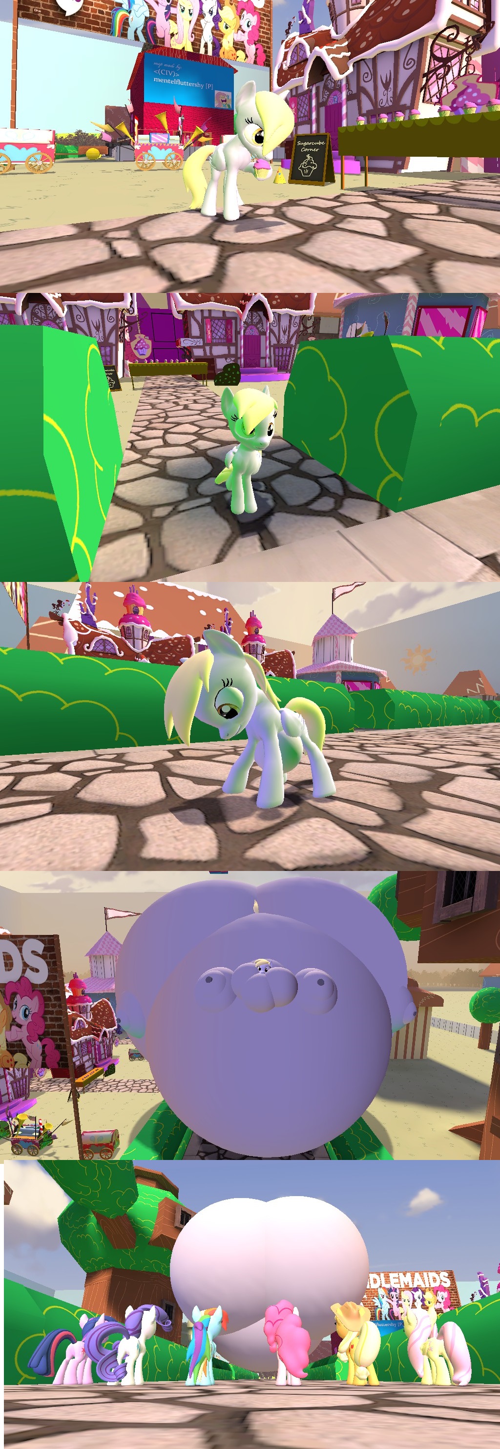 #557493 - safe, artist:mindkiller, applejack, derpy hooves, fluttershy ...