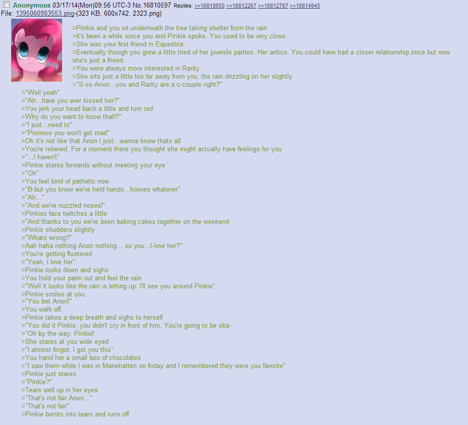 #580077 - safe, pinkie pie, /mlp/, 4chan, 4chan screencap, rejection is ...