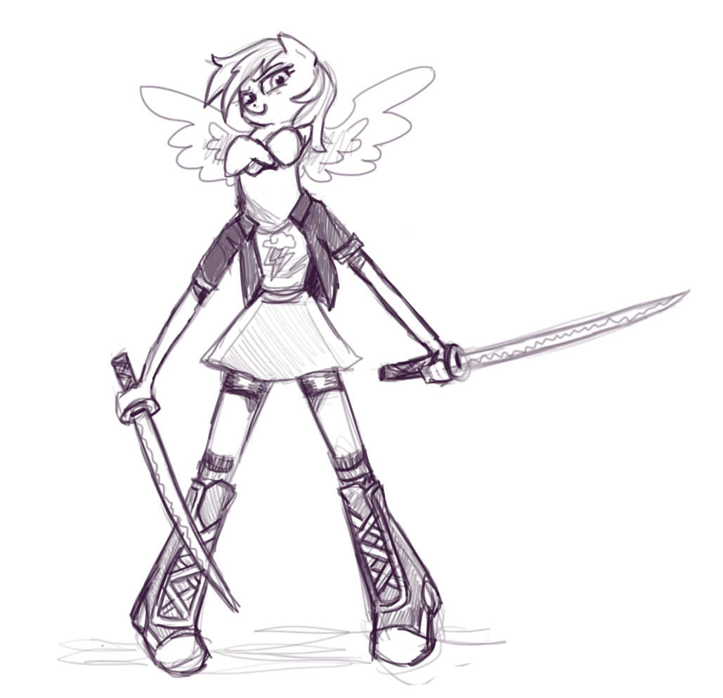 #590547 - safe, artist:illfric, rainbow dash, mantis, mantis pony ...