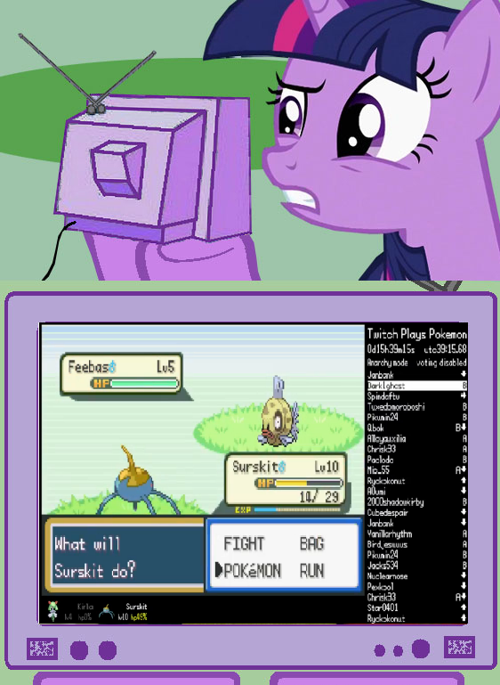 #598698 - safe, twilight sparkle, feebas, surskit, exploitable meme ...