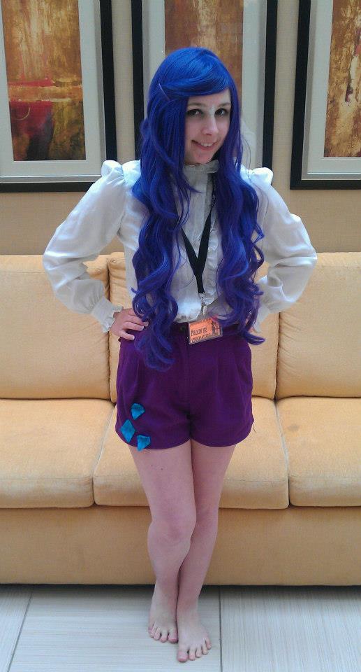 #615358 - safe, artist:papersquid, rarity, human, g4, barefoot, cosplay ...