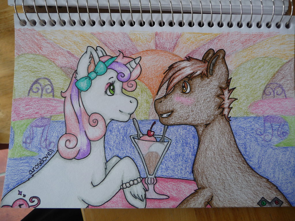 #641194 - safe, artist:aroselovell, button mash, sweetie belle, female ...