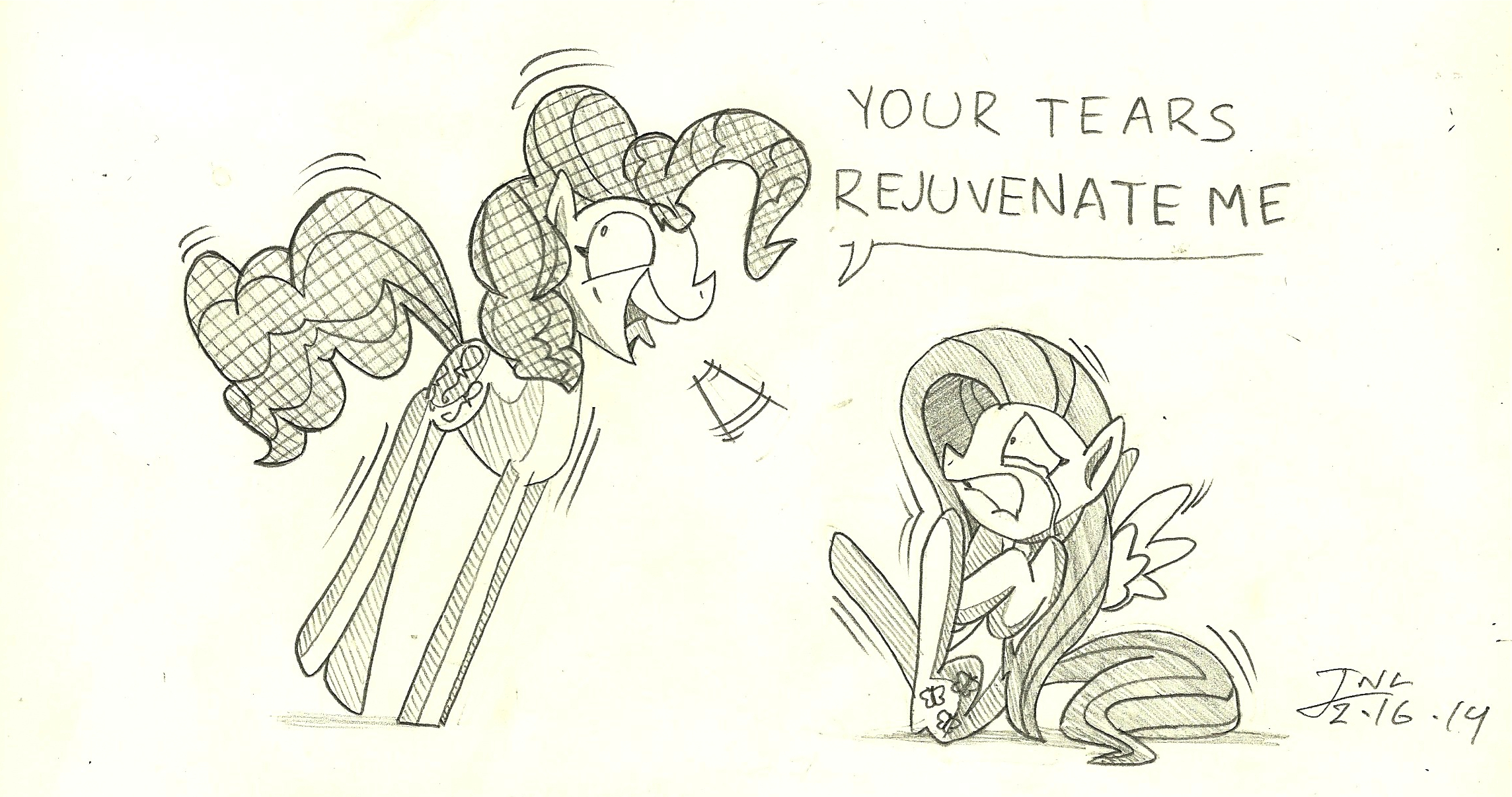 #642356 - safe, artist:trace-101, fluttershy, pinkie pie, crying, duo ...