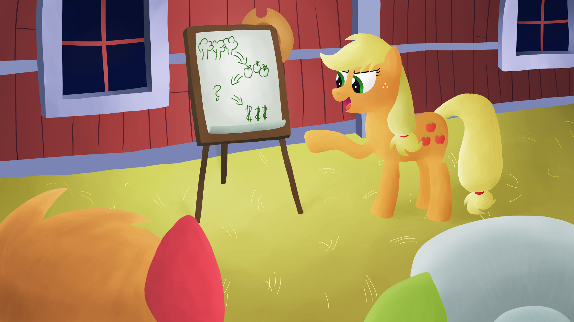 #652482 - safe, artist:moemneop, applejack, big macintosh, granny smith ...