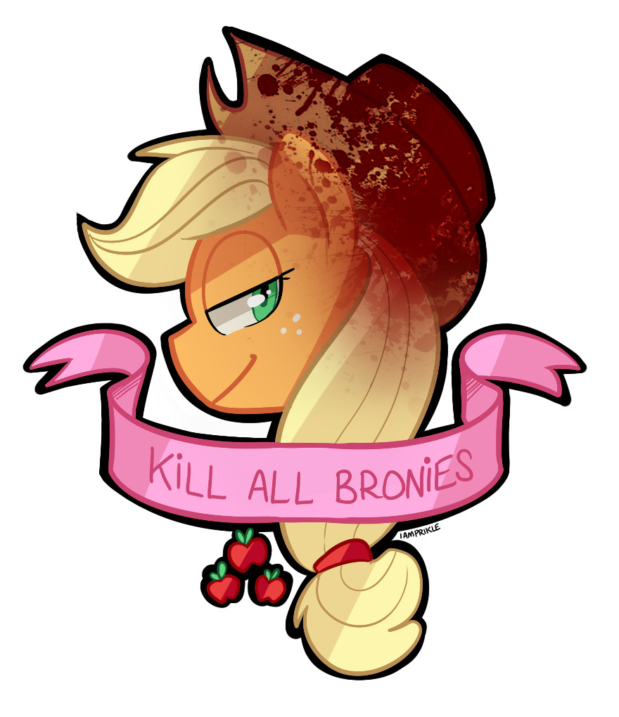 #658457 - semi-grimdark, artist:prikle, applejack, anti-brony, blood ...