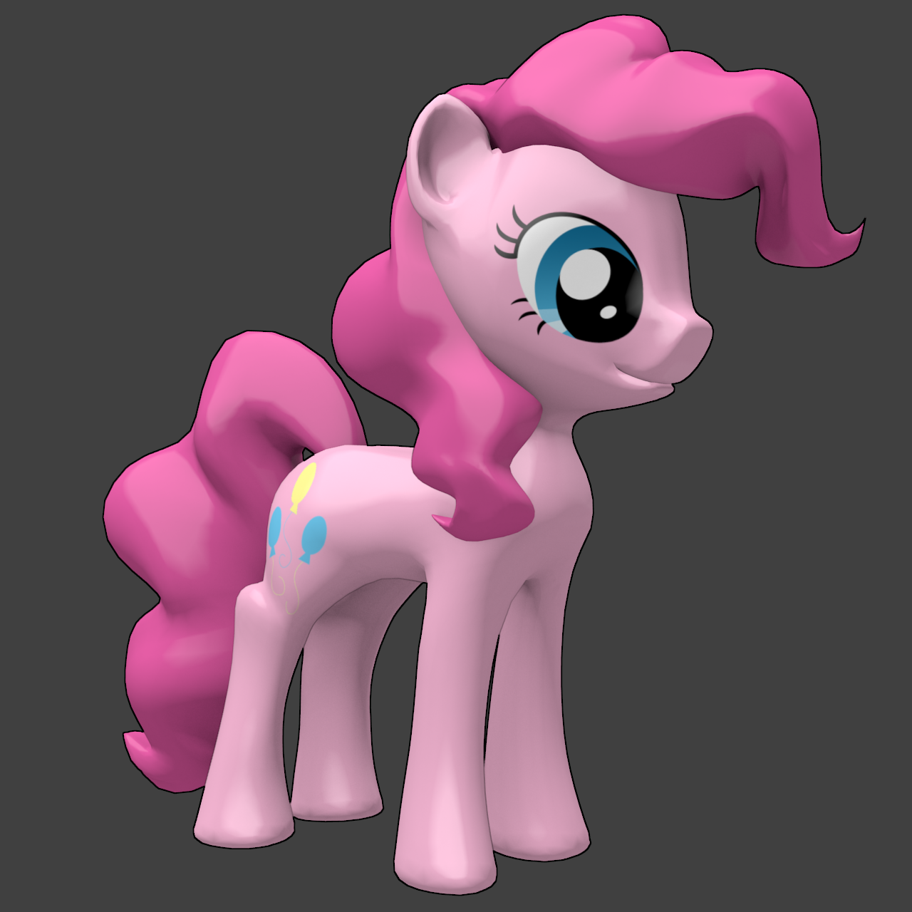 #679176 - safe, artist:infinitydash, pinkie pie, 3d, 3d model, blender ...