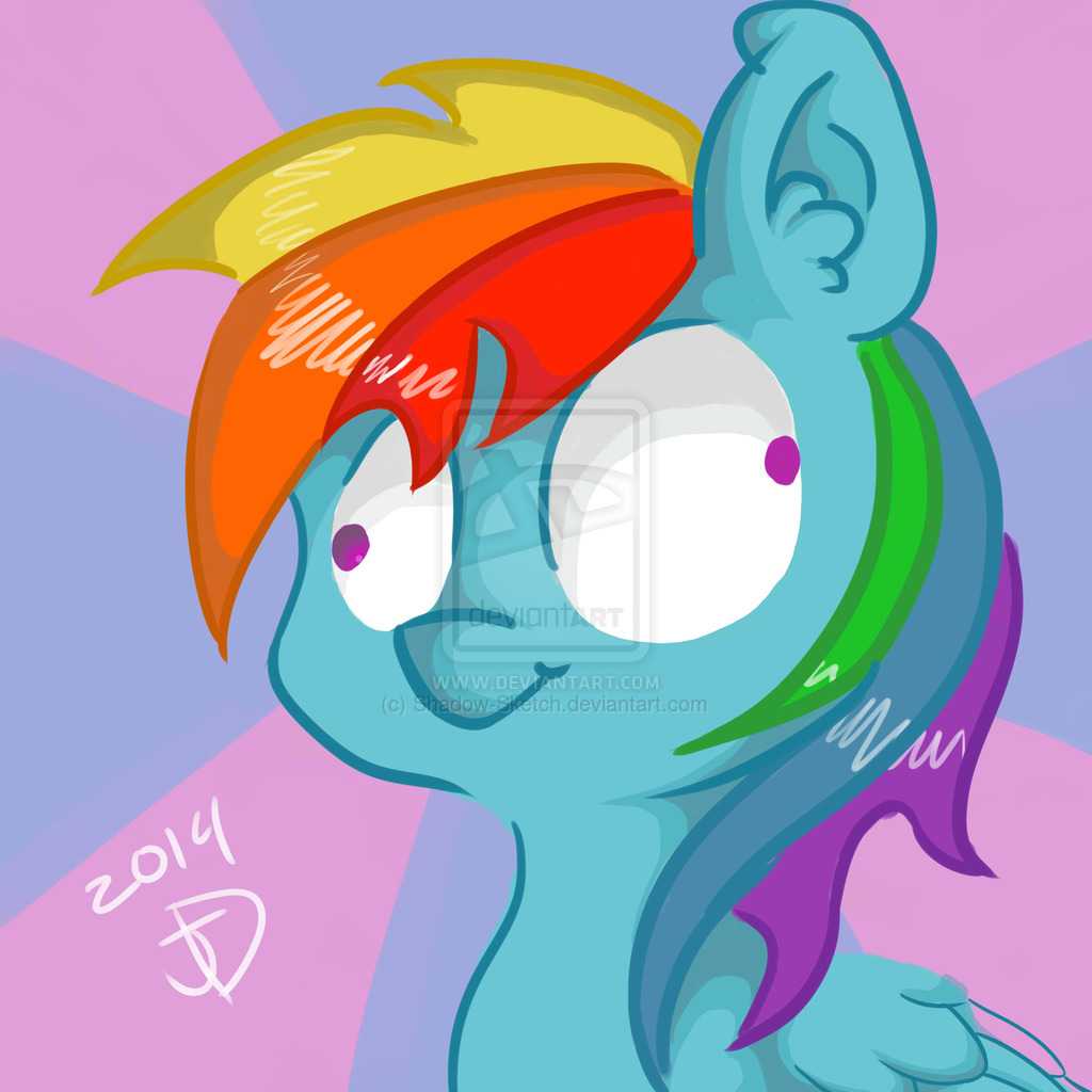 #687585 - safe, artist:shadow-sketch, rainbow dash, derp, female, solo ...