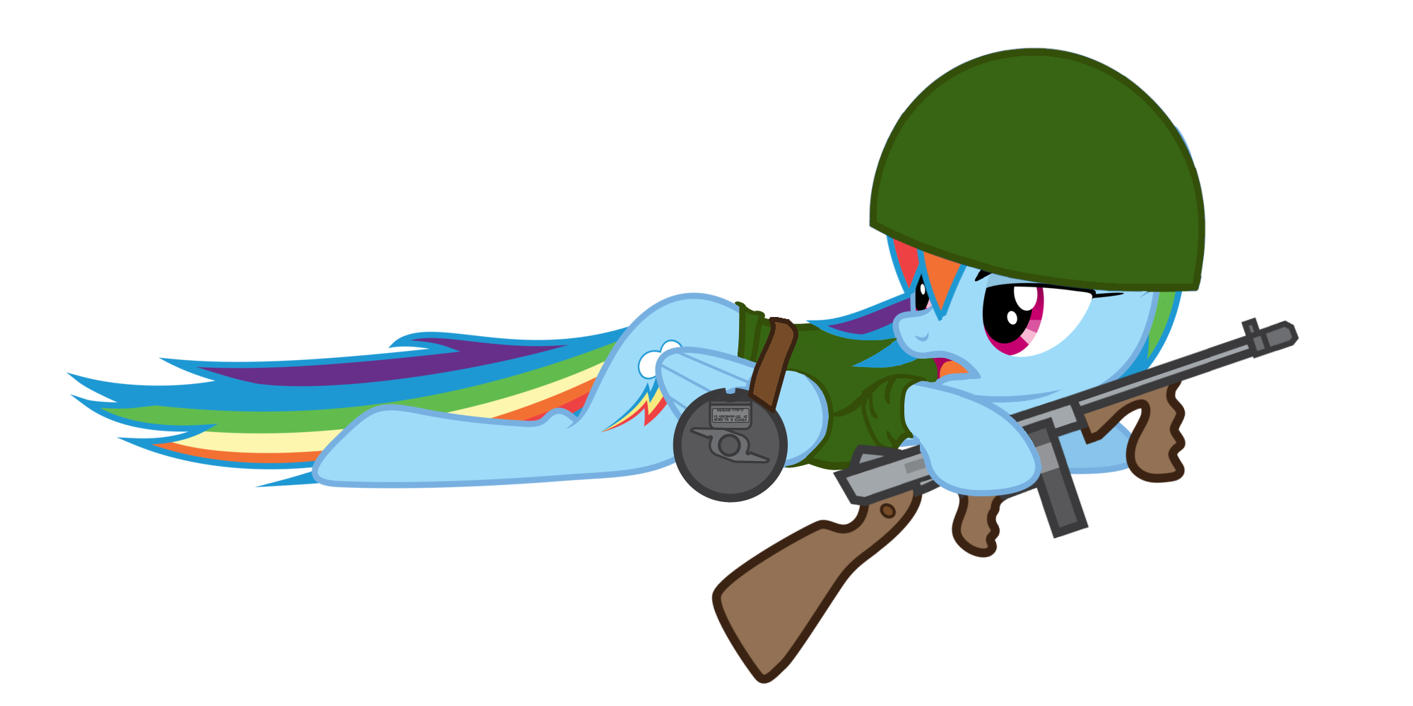 #699187 - safe, artist:grimdark-lindy, rainbow dash, female, gun ...