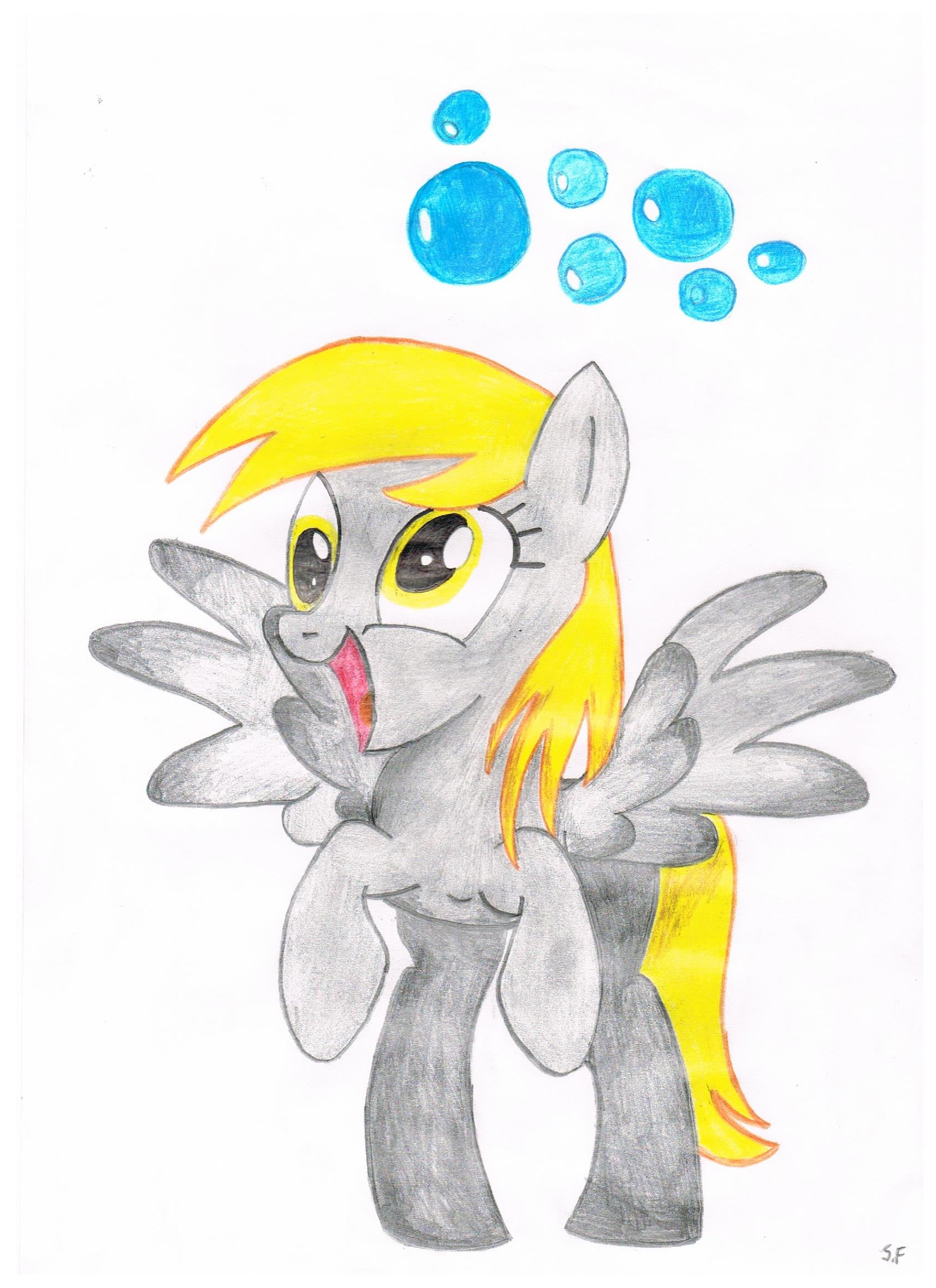 #706503 - safe, derpy hooves, pegasus, pony, bubble, cutie mark, derp ...