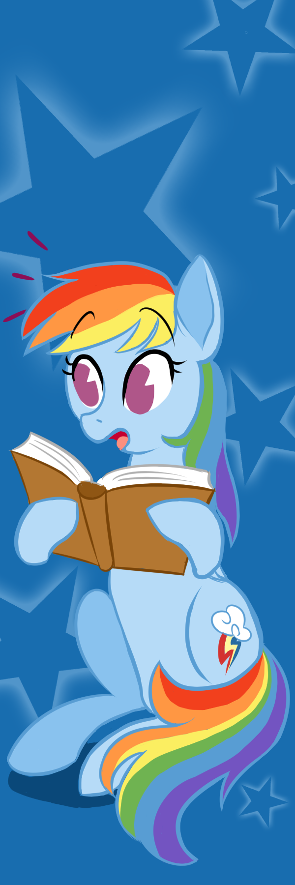 #693865 - safe, artist:leafbunny, rainbow dash, book, bookmark, female ...