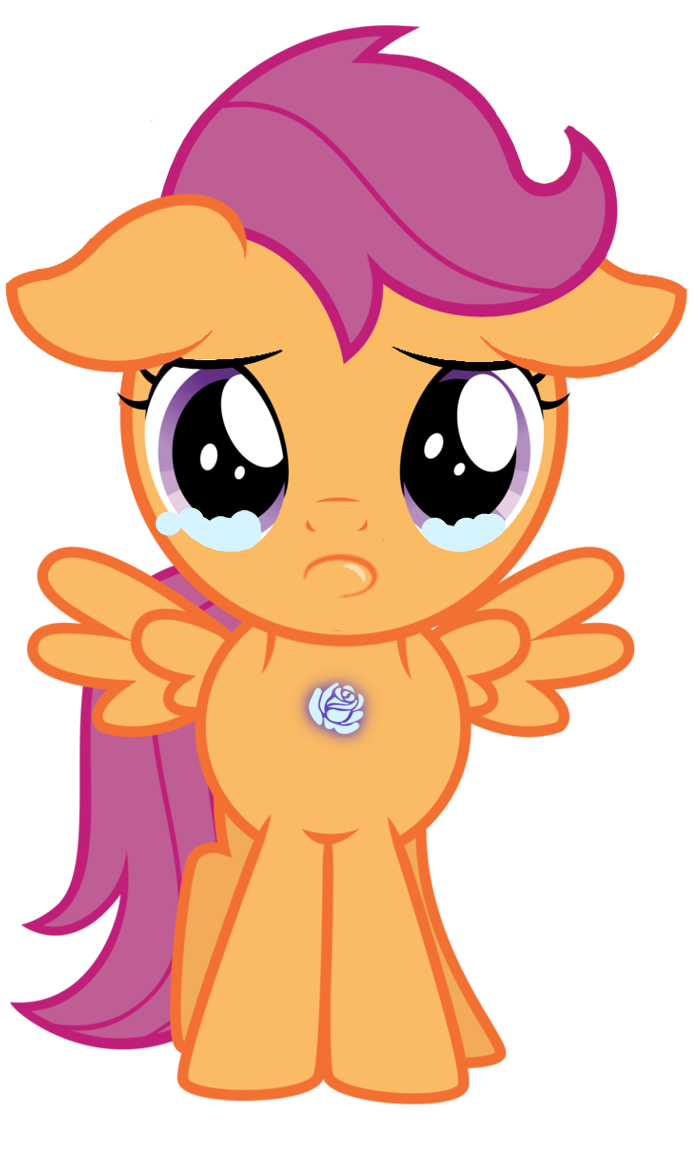 #721675 - artist:purezparity, crying, flower, sad, safe, scootaloo ...