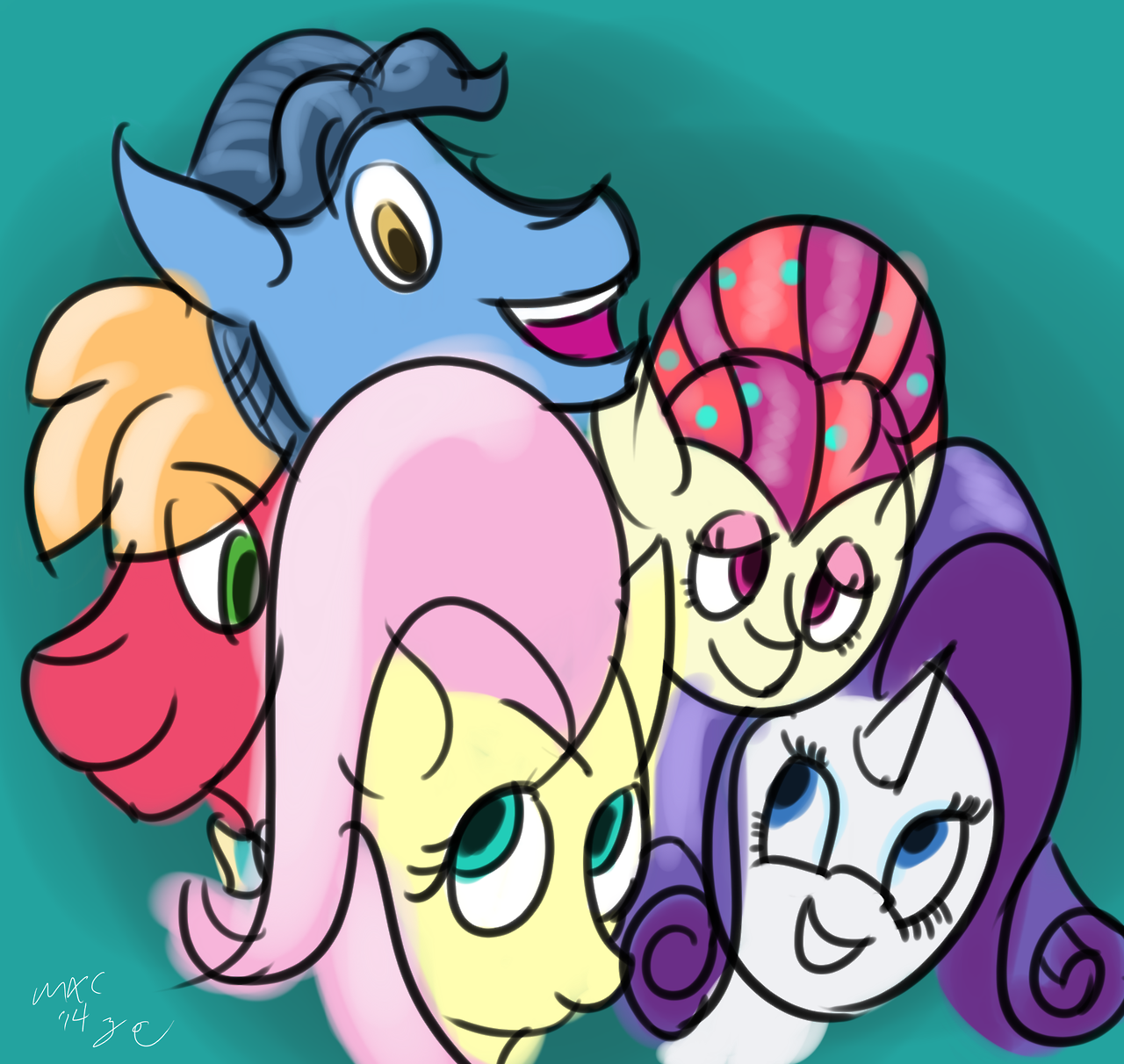 #724398 - safe, artist:mxcoriginal, big macintosh, fluttershy, rarity ...