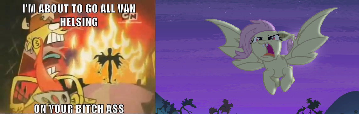 #726509 - semi-grimdark, fluttershy, vampire, bats!, ed (ed edd n eddy ...