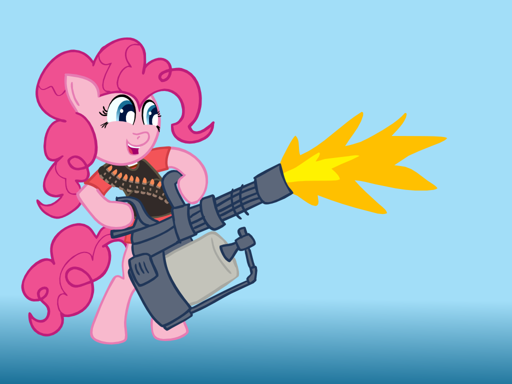 #726643 - safe, pinkie pie, pony, bipedal, crossover, female, gun ...
