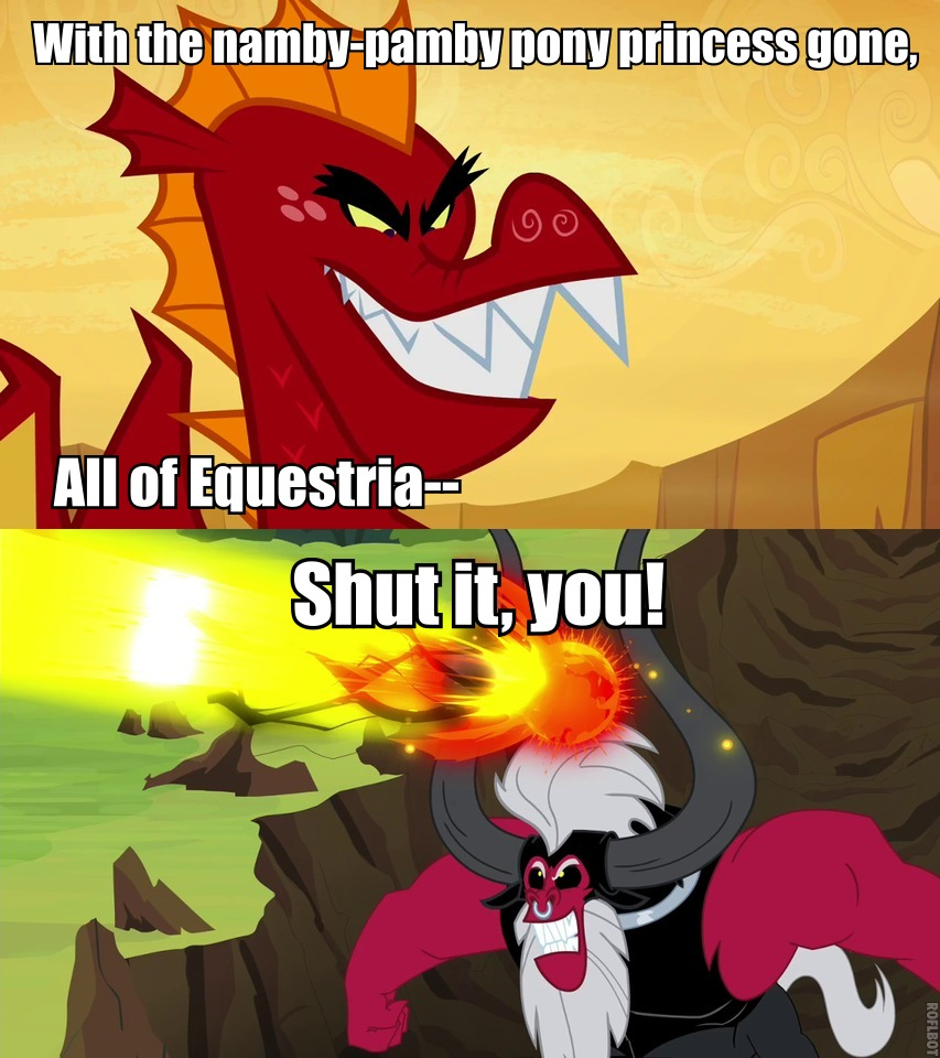 #727610 - safe, garble, lord tirek, dragon, everyone steals tirek's meme, garblebuse, image ...