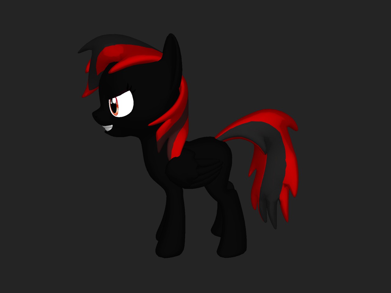 #732360 - semi-grimdark, oc, oc only, oc:red eye, ponylumen, 3d, gray ...