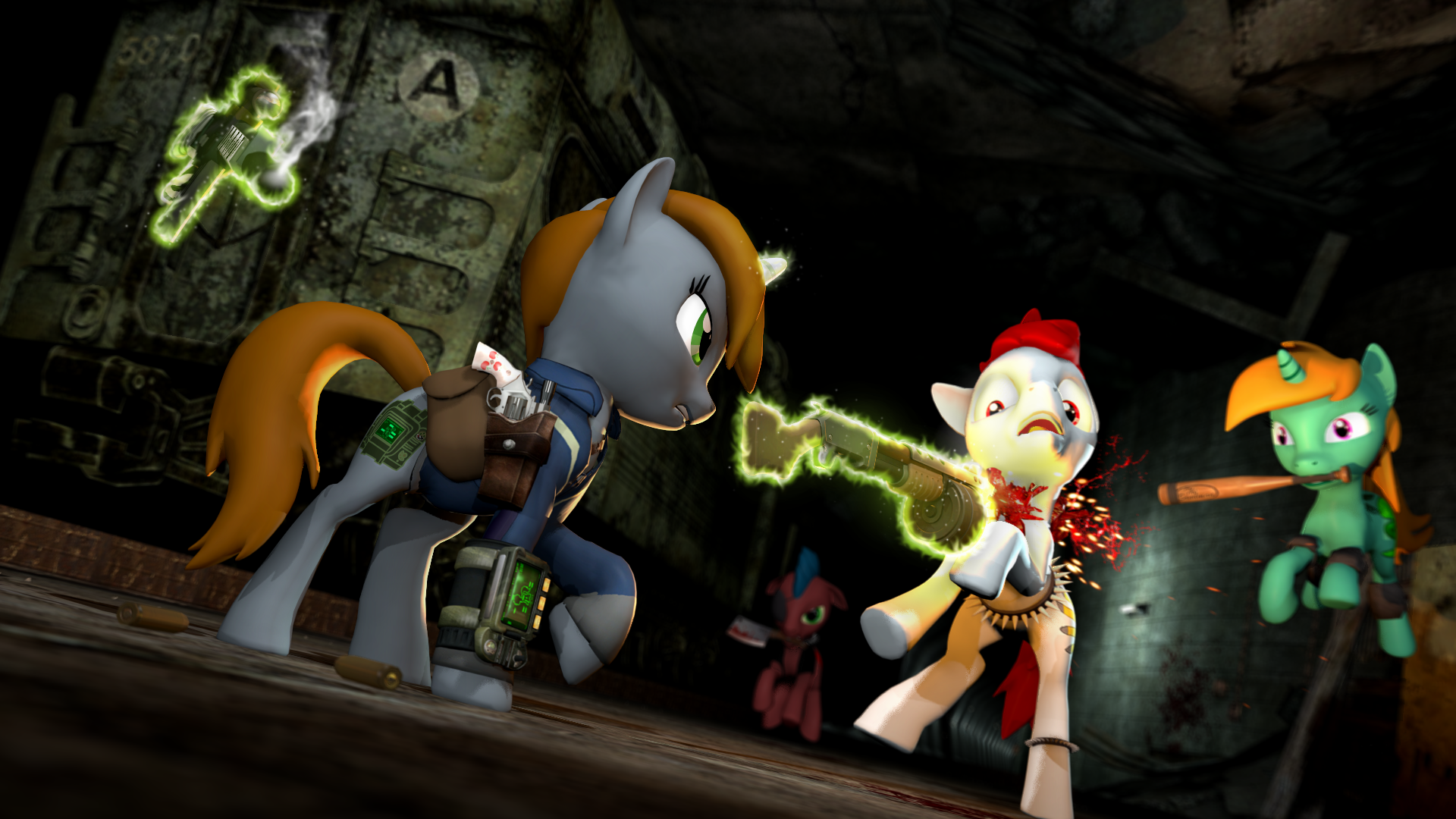 #802232 - grimdark, artist:d0ntst0pme, oc, oc only, oc:littlepip, earth ...