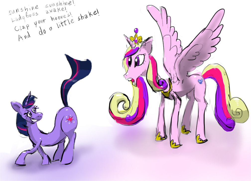 #1002383 - safe, artist:xbi, princess cadance, twilight sparkle ...