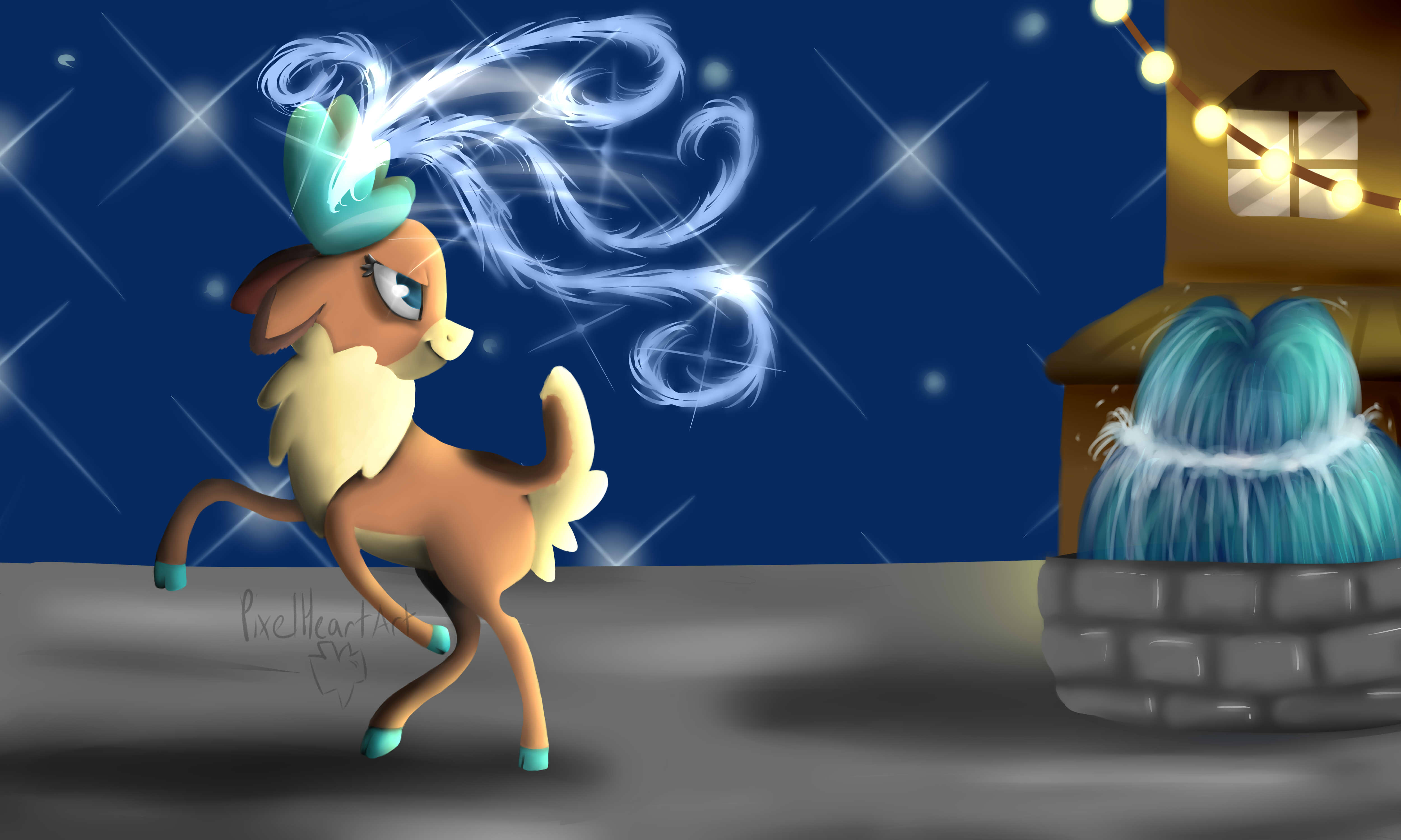 #1006135 - safe, artist:pixelheartart, velvet (tfh), deer, reindeer ...