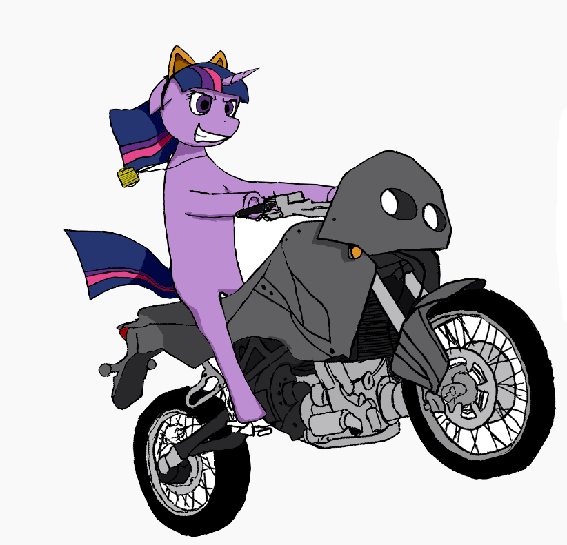 #1006294 - safe, artist:sv37, twilight sparkle, g4, motorcycle - Derpibooru