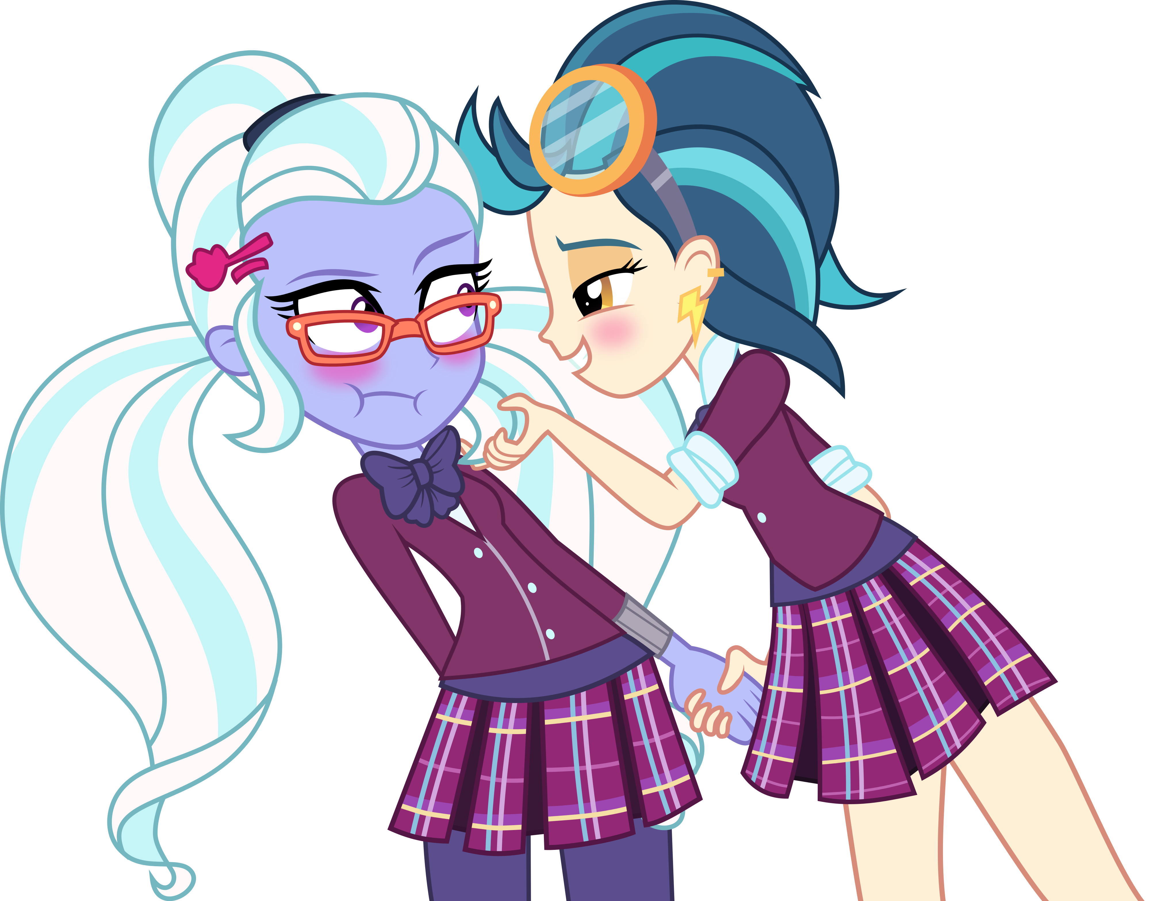 #996704 - suggestive, artist:xebck, indigo zap, sugarcoat, equestria ...