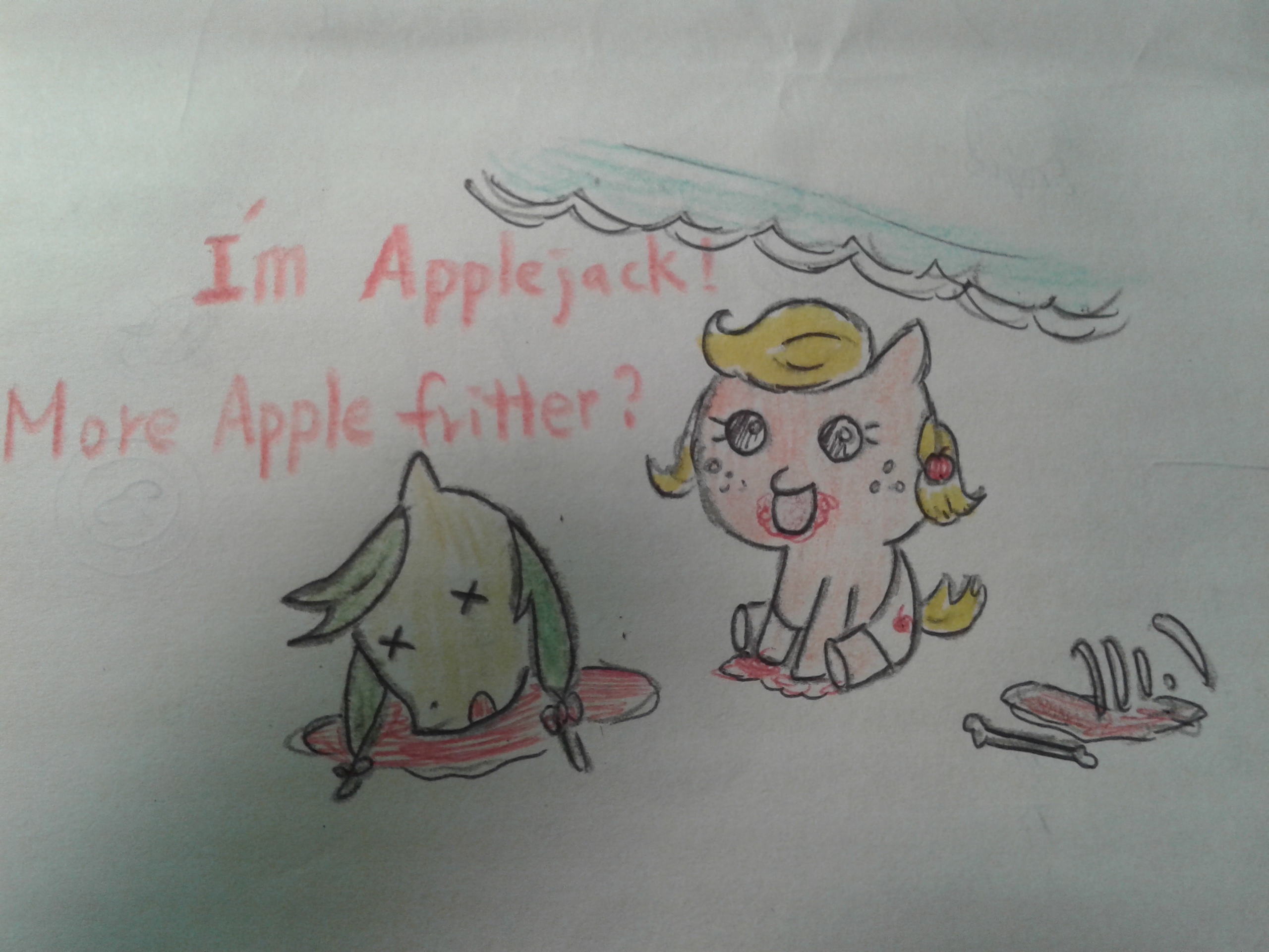 #997844 - artist needed, semi-grimdark, apple fritter, applejack, apple ...
