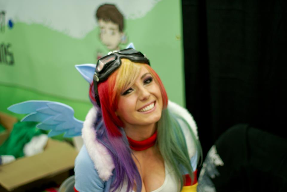 #1044590 - safe, artist:jessica nigri, rainbow dash, human, g4, cleavage, clothes, cosplay ...