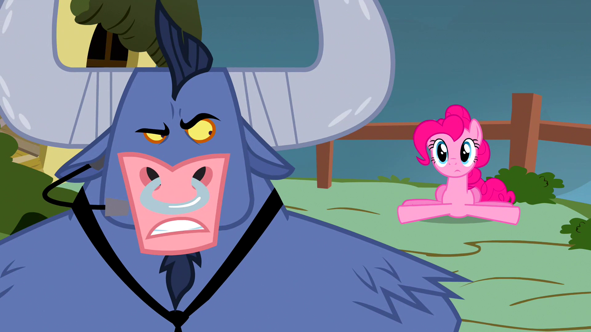 #1046798 - safe, screencap, iron will, pinkie pie, minotaur, g4 ...
