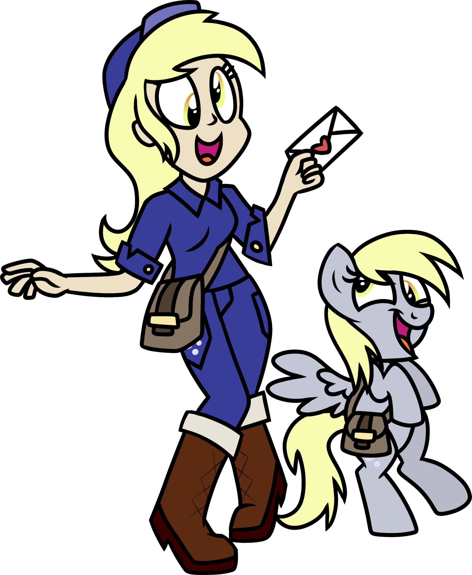 #1047821 - safe, artist:frozenstar37615, derpy hooves, human, pony ...
