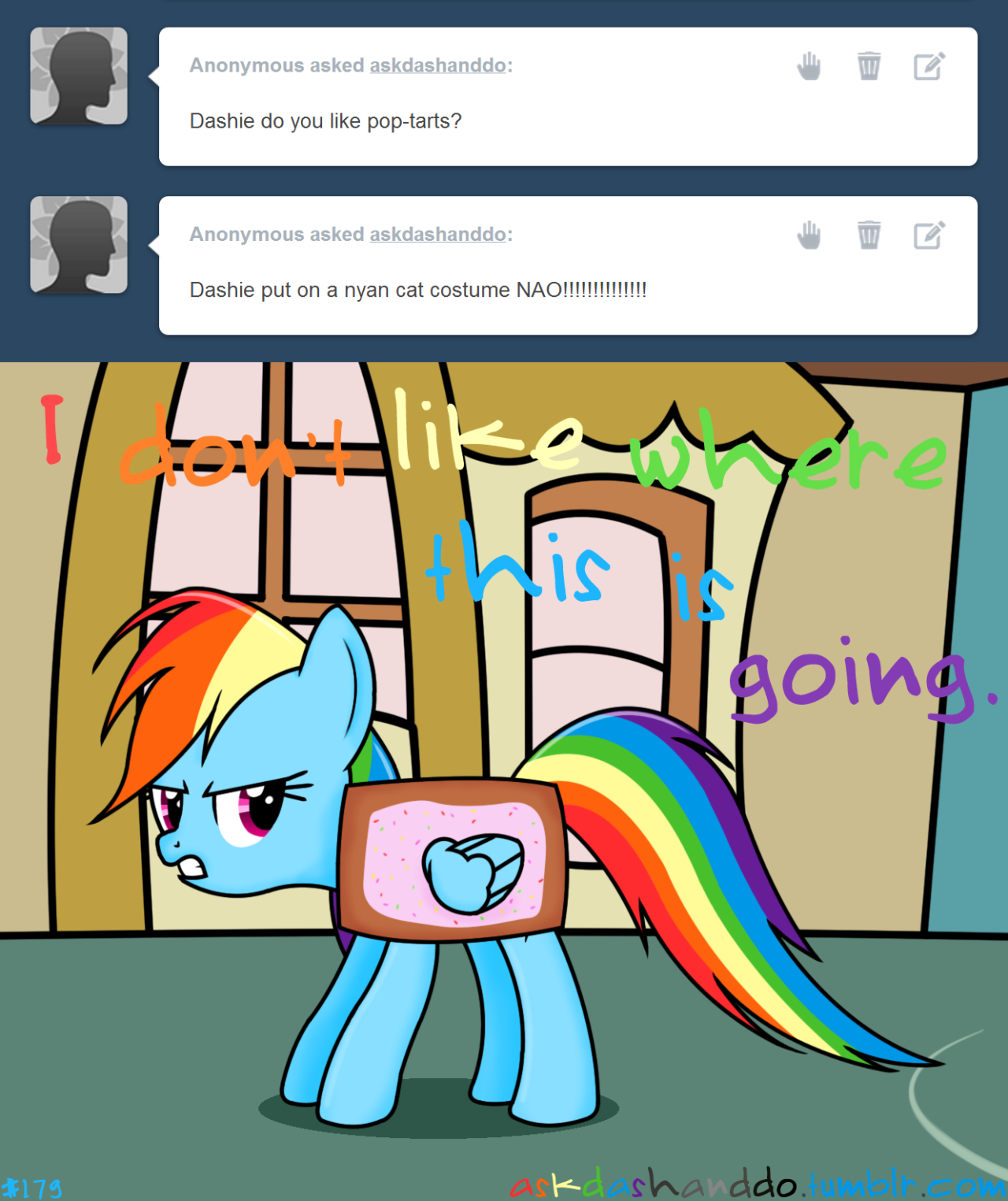 #1056050 - safe, rainbow dash, askdashanddo, nyan cat, nyan dash, rainbow dash is not amused ...