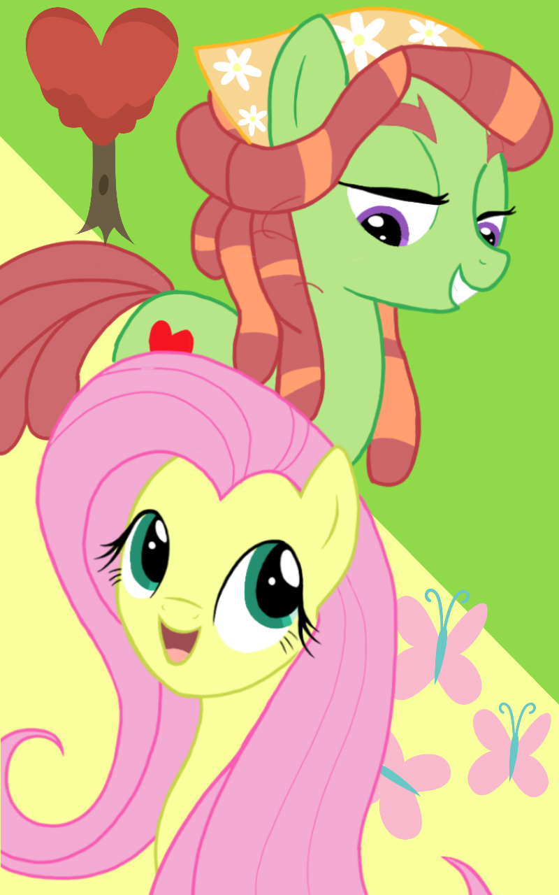 #1036874 - safe, artist:theroyalprincesses, fluttershy, tree hugger ...