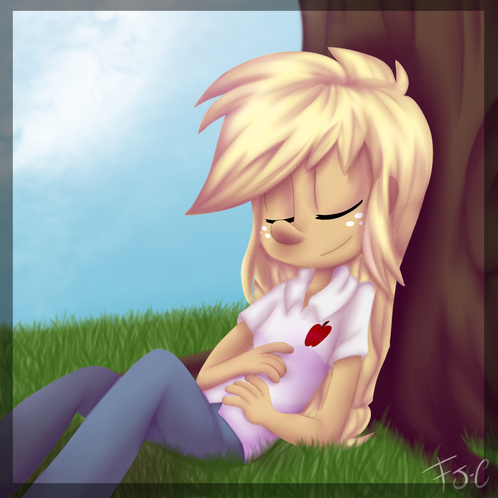 #827919 - safe, artist:fj-c, applejack, equestria girls, g4, female ...