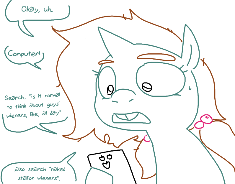 #839416 - suggestive, artist:weaver, snips, comic, ipad, iphone, rule ...