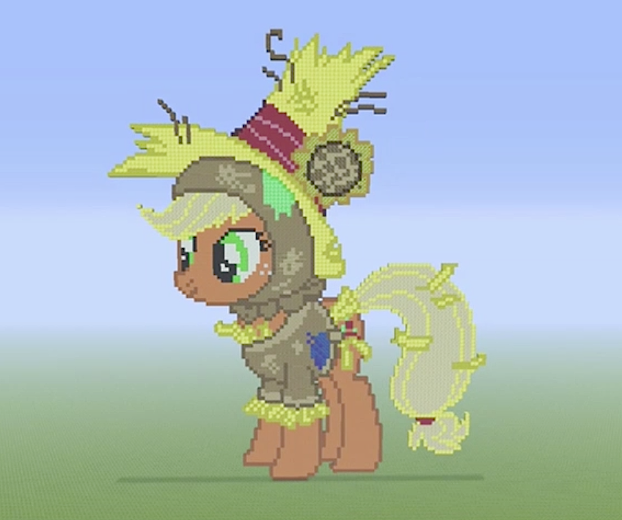 #820780 - safe, applejack, minecraft, minecraft pixel art, nightmare ...