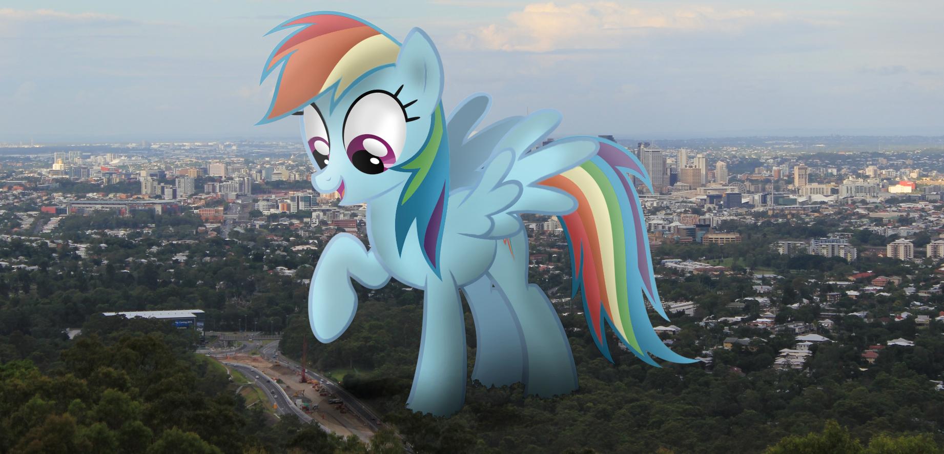 #846456 - safe, artist:fandroit, rainbow dash, pegasus, pony, g4, city ...