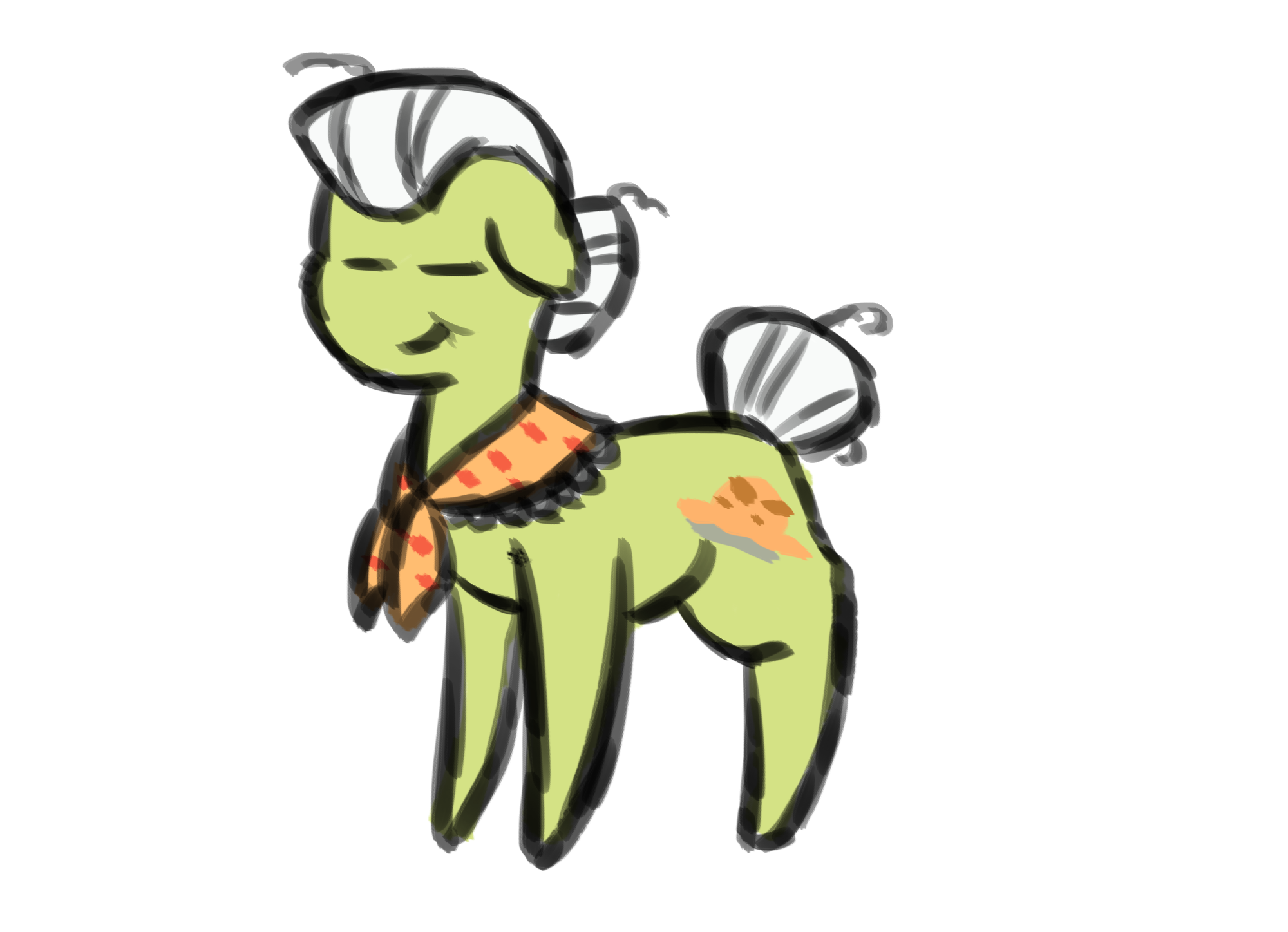 #861645 - safe, artist:chipflake, granny smith, g4, chibi, female, solo ...