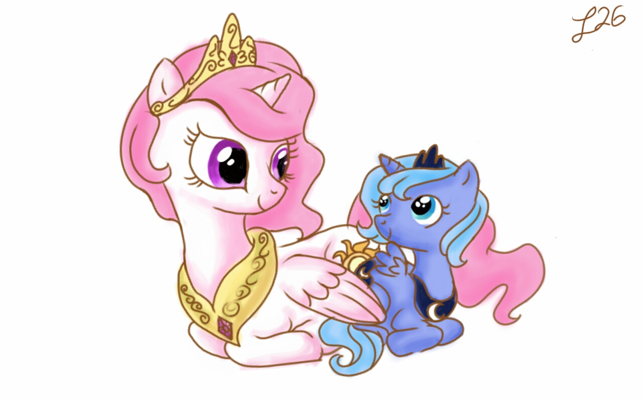 #843113 - safe, artist:lavamonkey26, princess celestia, princess luna ...