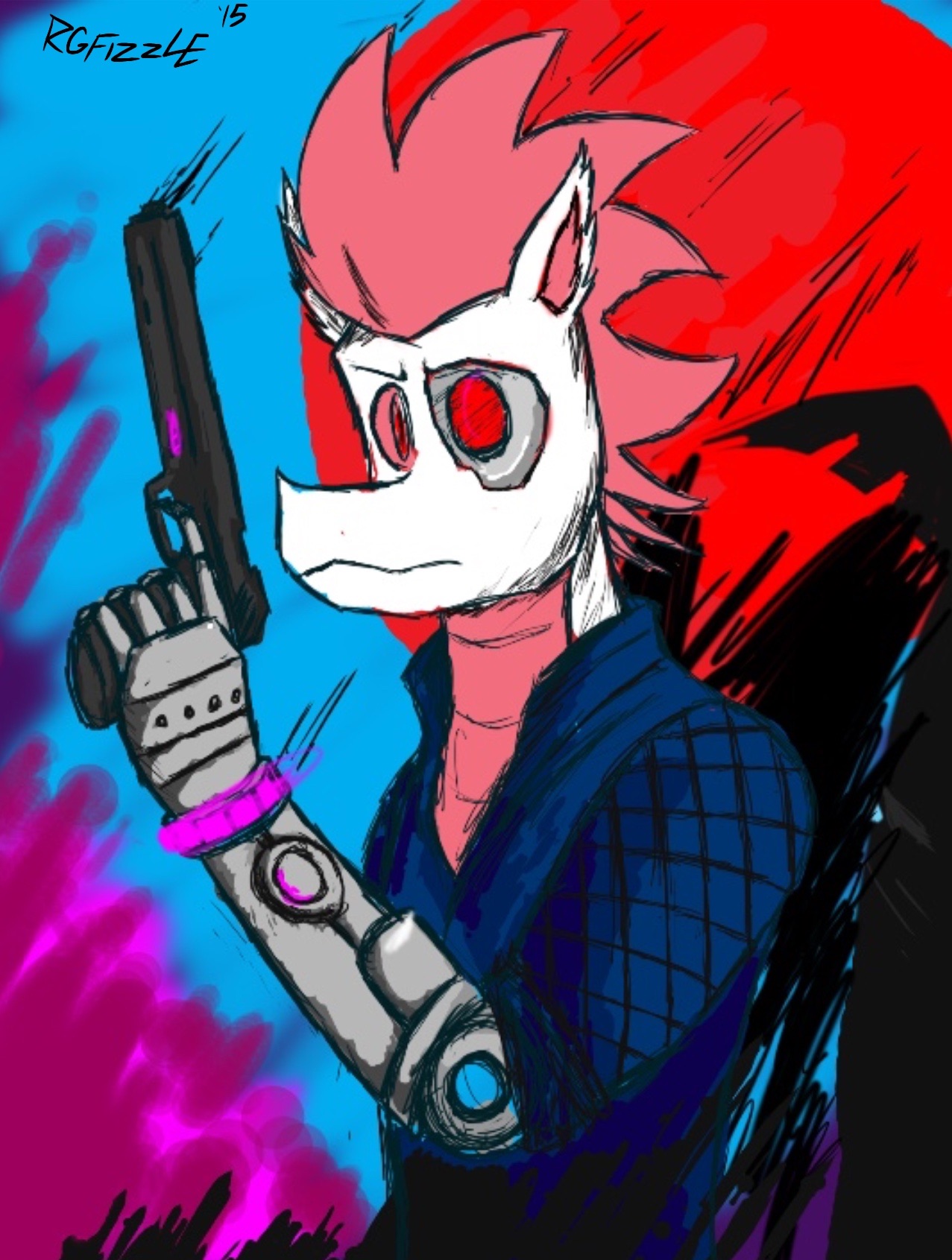 #870518 - safe, artist:rgfizzle, fizzle, dragon, g4, blood dragon, gun ...