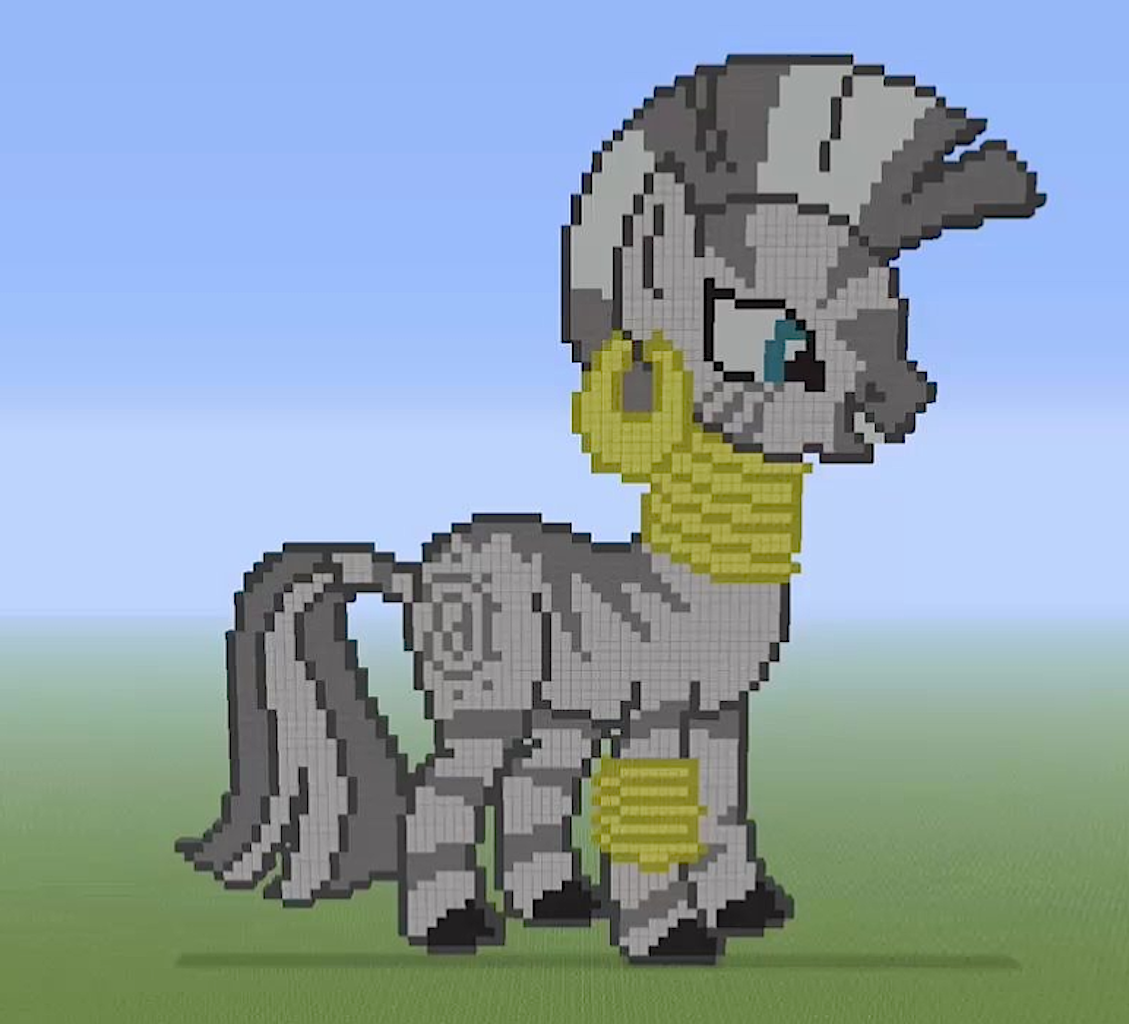 #879632 - safe, zecora, zebra, minecraft, minecraft pixel art, pixel ...