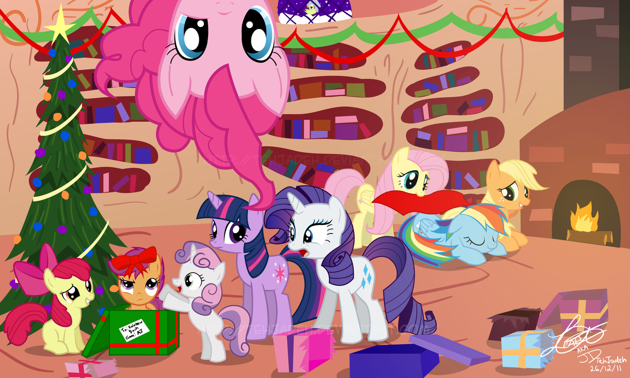 #894054 - safe, artist:tehjadeh, apple bloom, applejack, derpy hooves ...