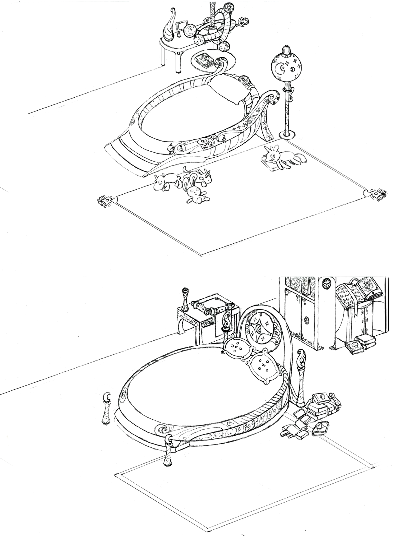 #907225 - safe, artist:simbaro, lullaby for a princess, bed, book ...
