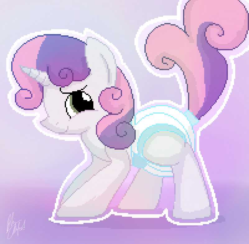 #889640 - safe, artist:edrian, sweetie belle, diaper, female, non-baby ...