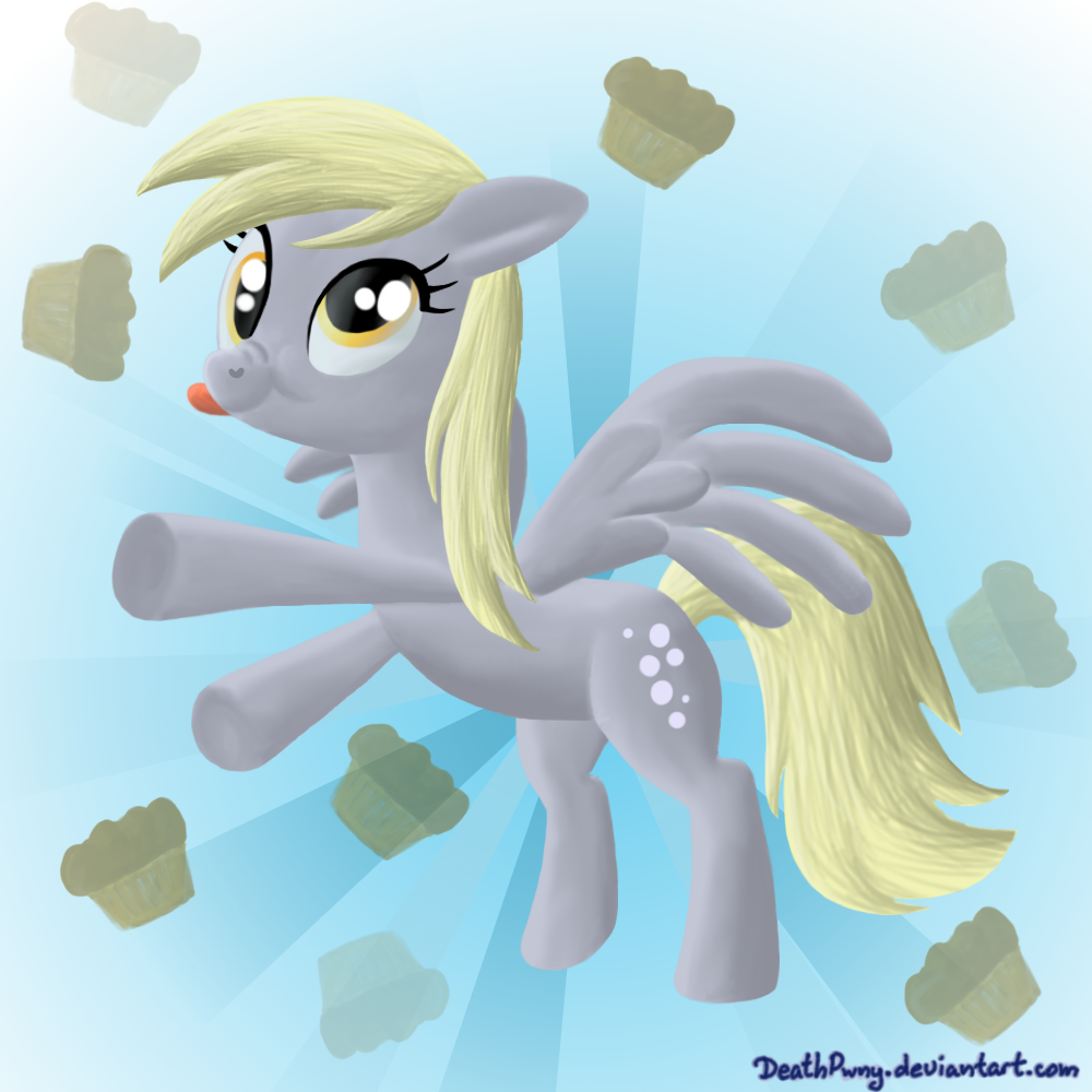 #890054 - safe, artist:deathpwny, derpy hooves, pegasus, pony, g4, female, mare, solo - Derpibooru